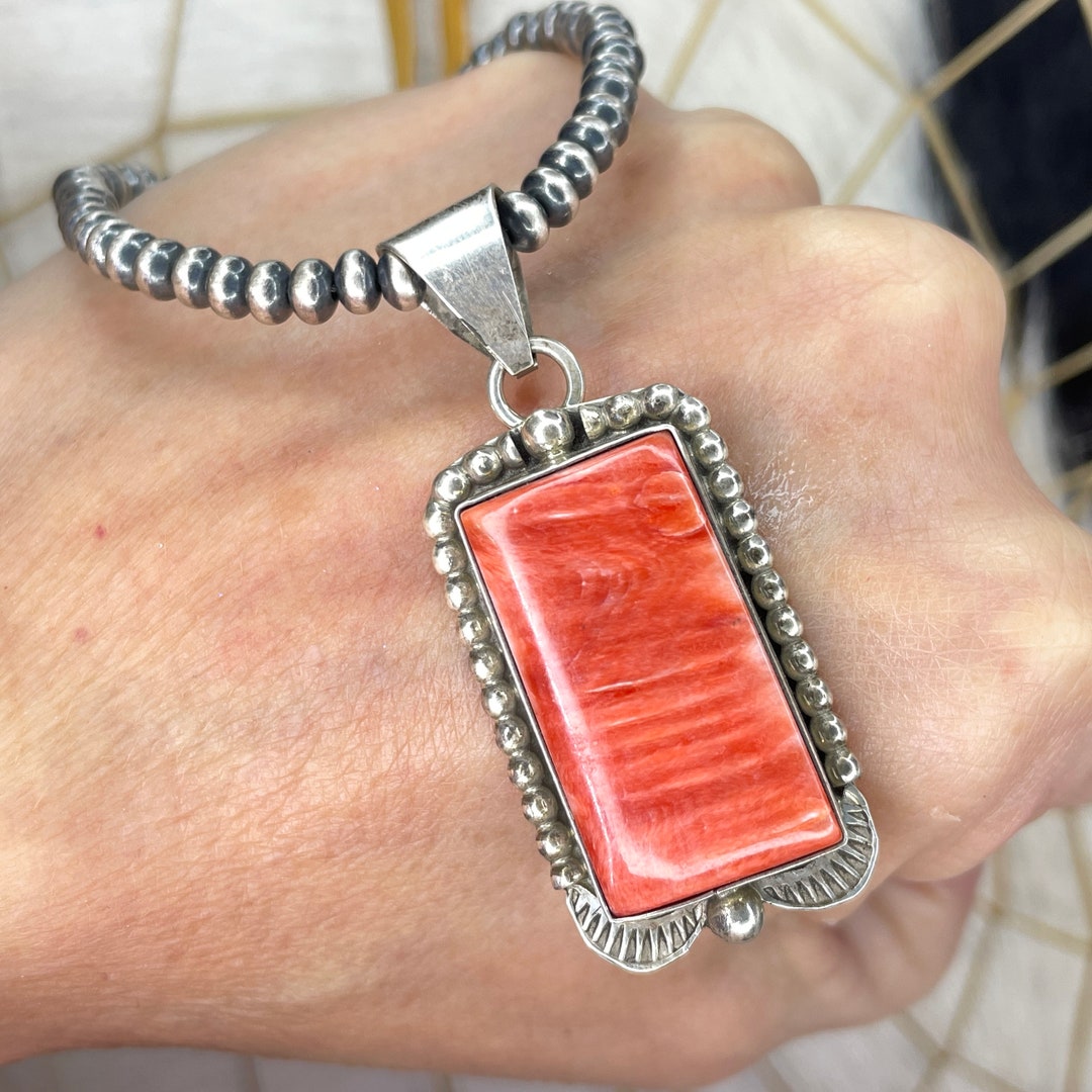 1/2 Price NAVAJO Native American Orange Spiny Oyster Mid-size Pendant ...