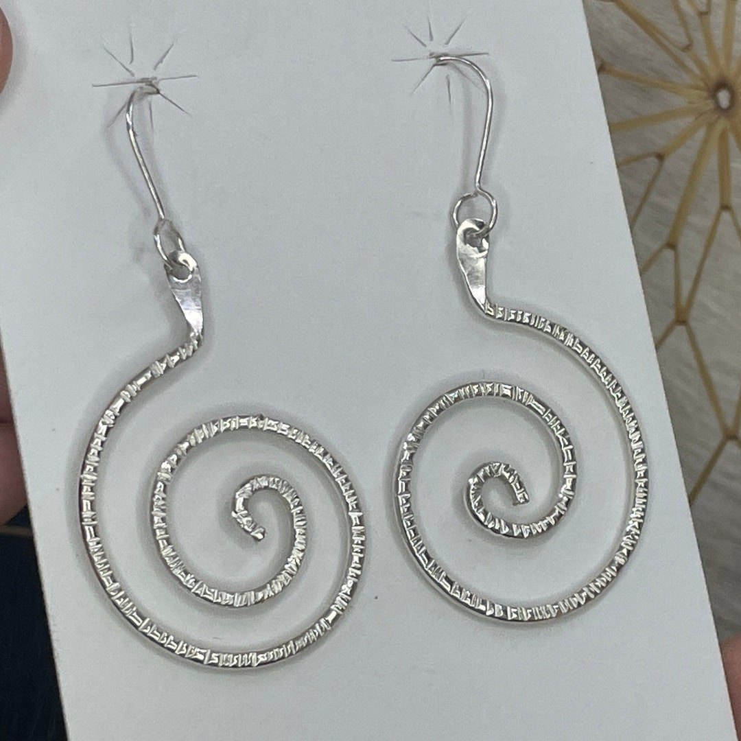 Handmade Navajo Sterling Silver Curly Dangle Earrings - Etsy