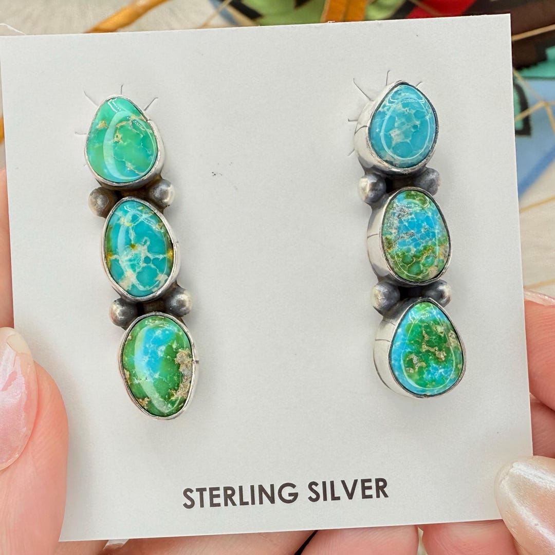 1/2 Price! NAVAJO Native American SONORAN GOLD Turquoise and Sterling ...