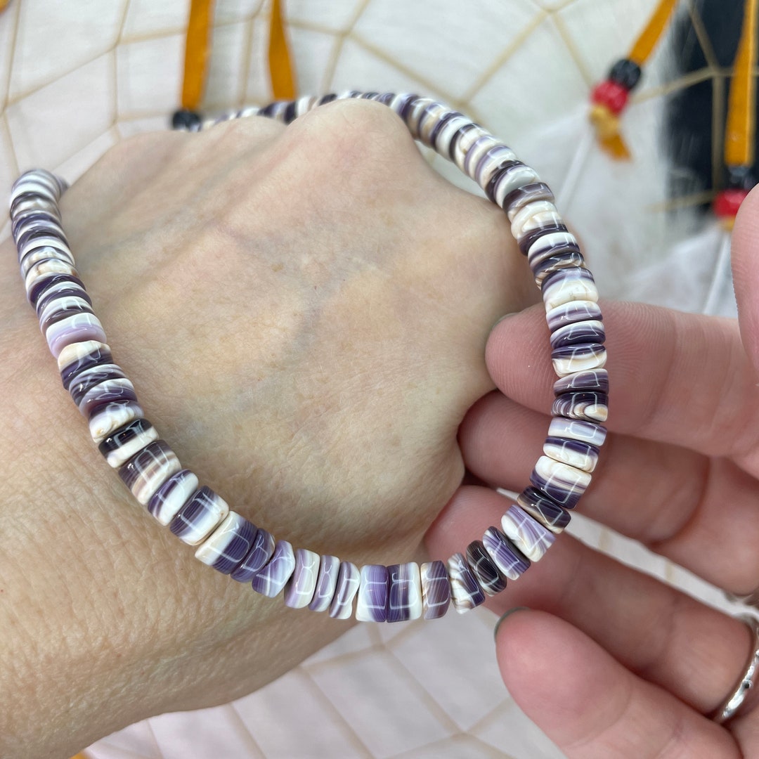 1/2 Price! NAVAJO Native American WAMPUM Shell 17.5" Necklace 6mm Shell ...