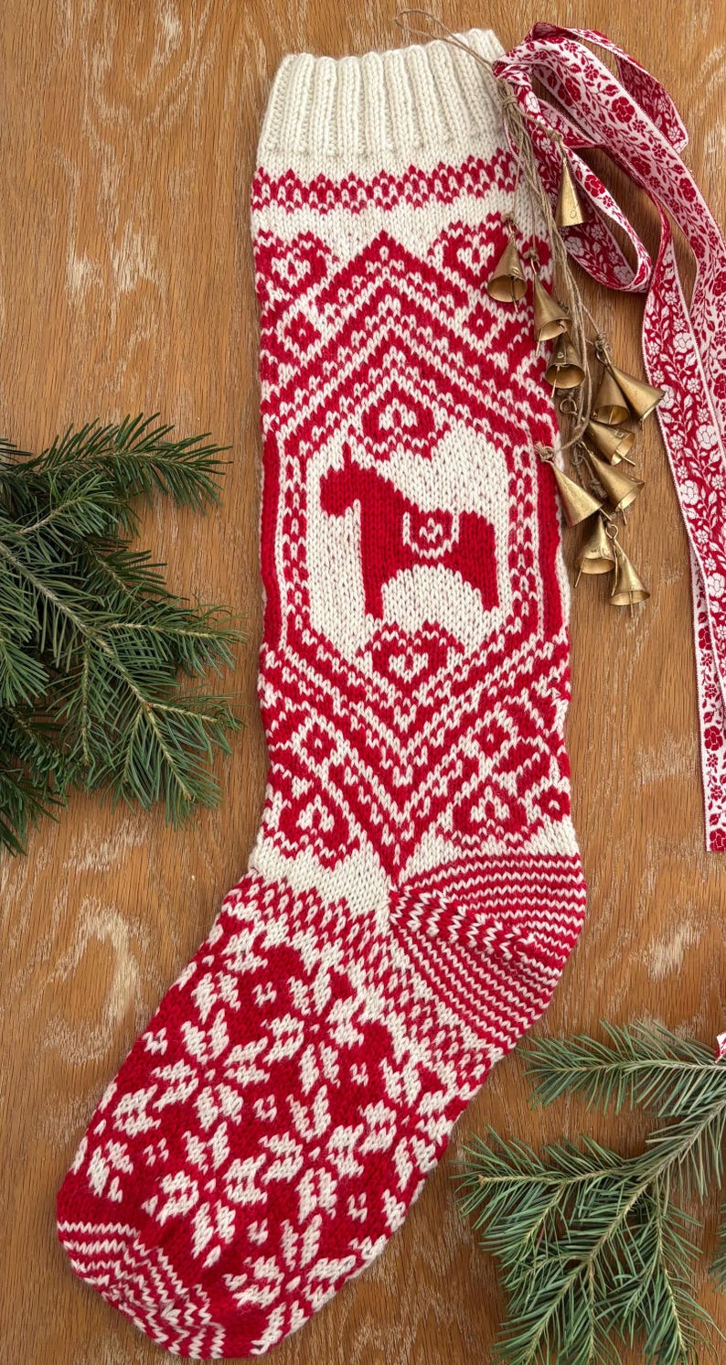 Nordic Holiday Stocking Colorwork Chart PDF - Etsy