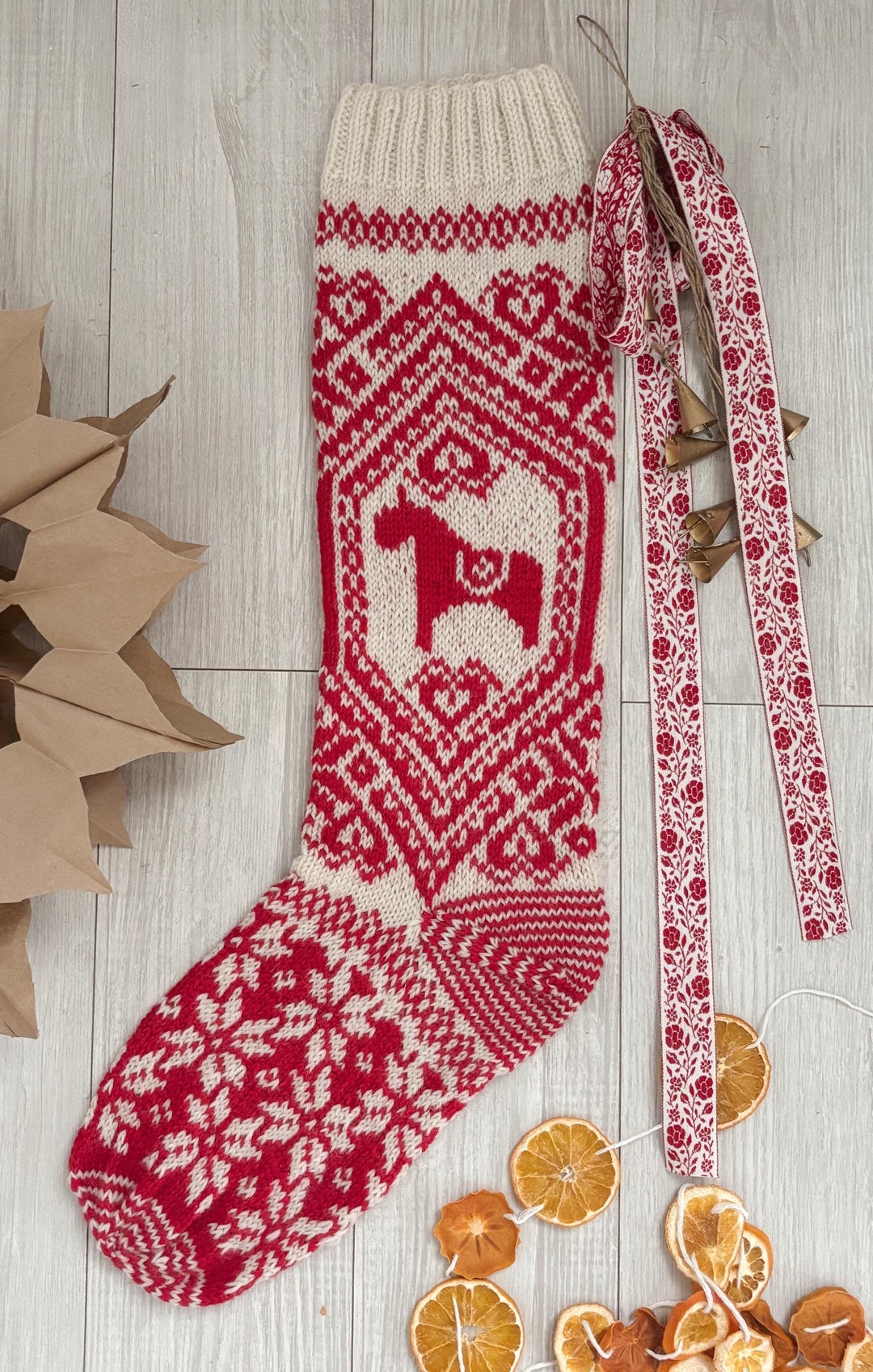 Nordic Holiday Stocking Colorwork Chart PDF - Etsy