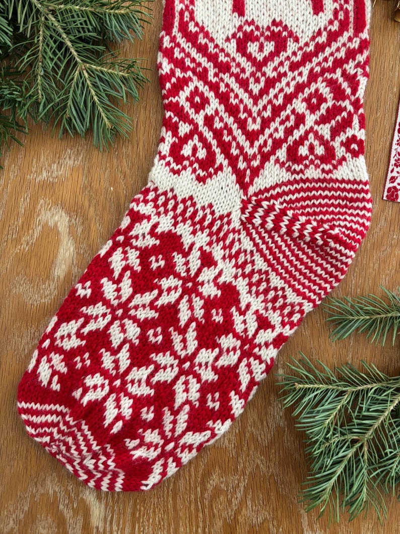 Nordic Holiday Stocking Colorwork Chart PDF - Etsy