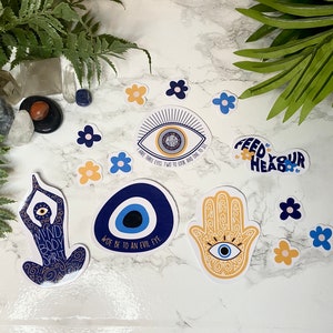 Evil Eye Sticker Set | Hamsa Hand | Meditation | Boho | Hippie | Vinyl ...