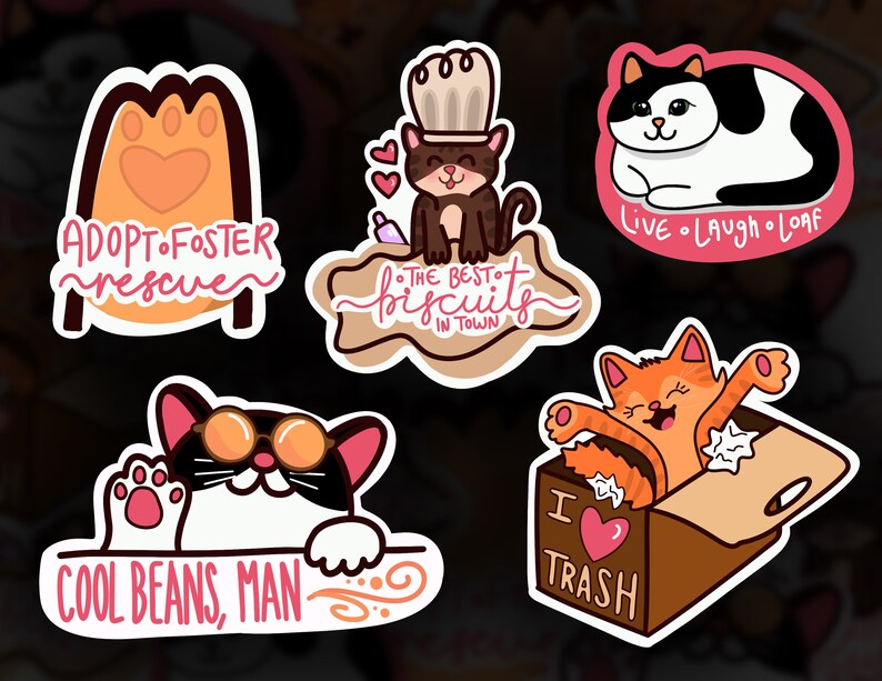 Cat Lovers Sticker Set | Die Cut Stickers | Laptop Stickers | Journal ...