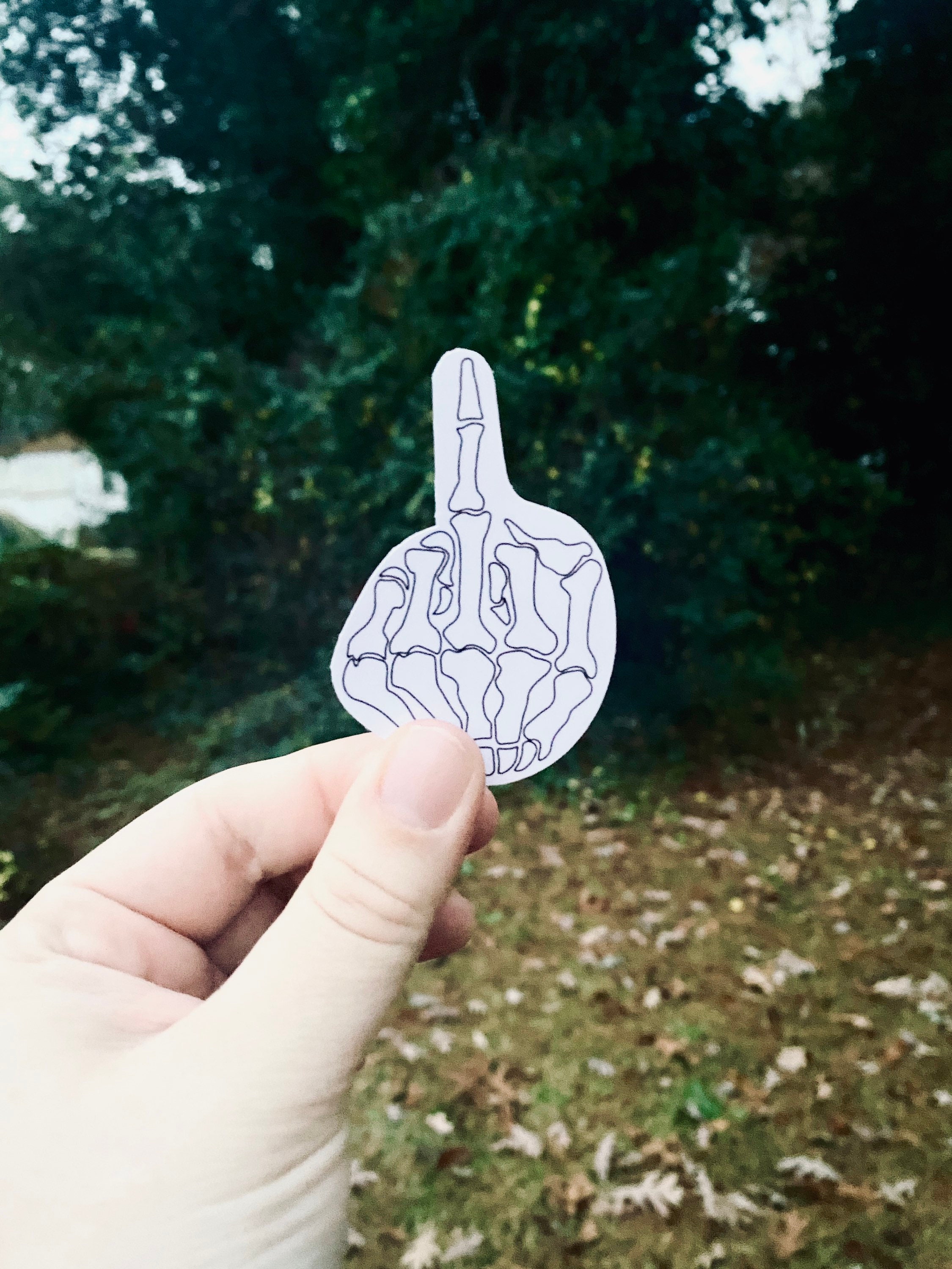 Middle Finger Stickers | Skeleton Stickers | Die Cut Stickers | Water ...