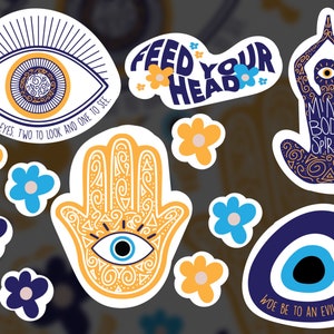 Evil Eye Sticker Set | Hamsa Hand | Meditation | Boho | Hippie | Vinyl ...