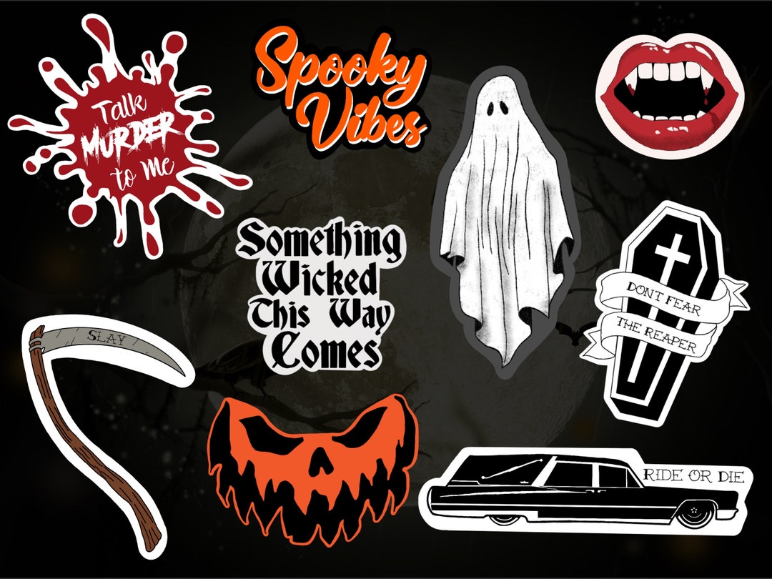 Dark Halloween Aesthetic Stickers | Spooky Goth Stickers | Halloween ...