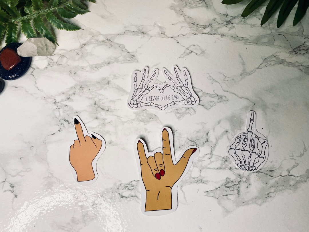 Middle Finger Stickers | Skeleton Stickers | Die Cut Stickers | Water ...