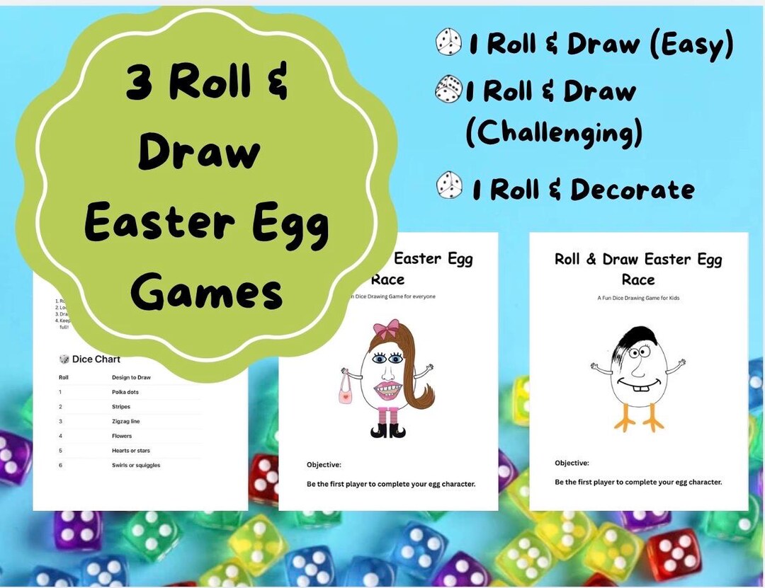 Easter Egg Roll & Draw Games Bundle (digital Download) - Etsy