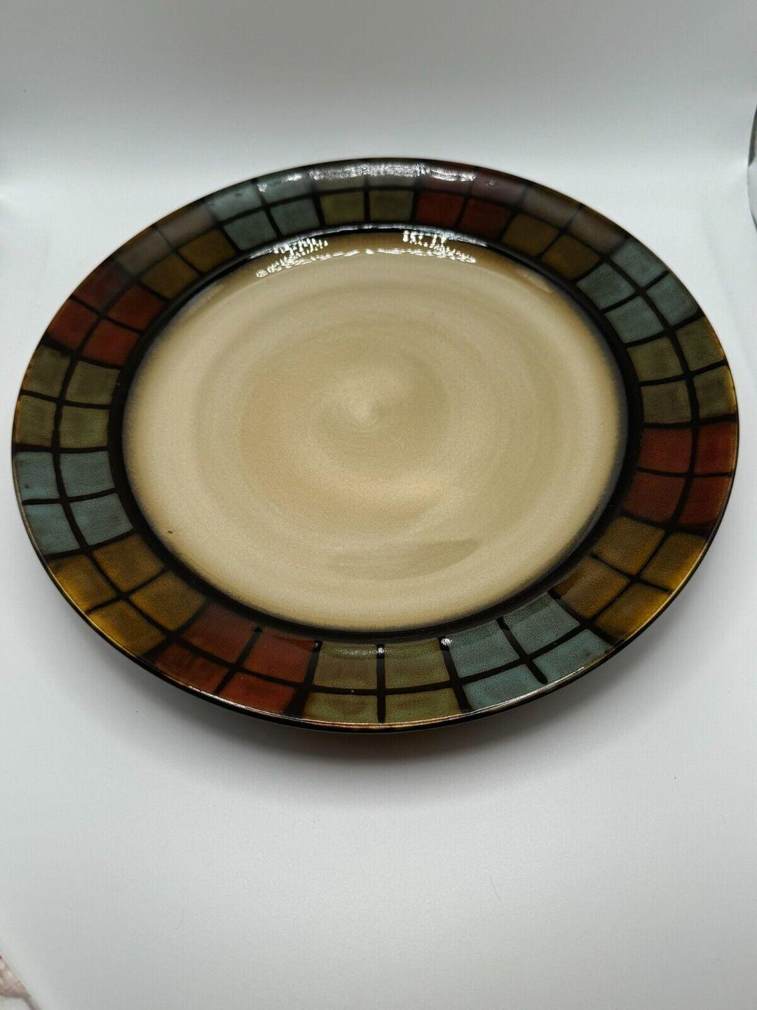 Mikasa Antigua 11 Gourmet Basics Colored Checkers Vintage Dinner Plate ...