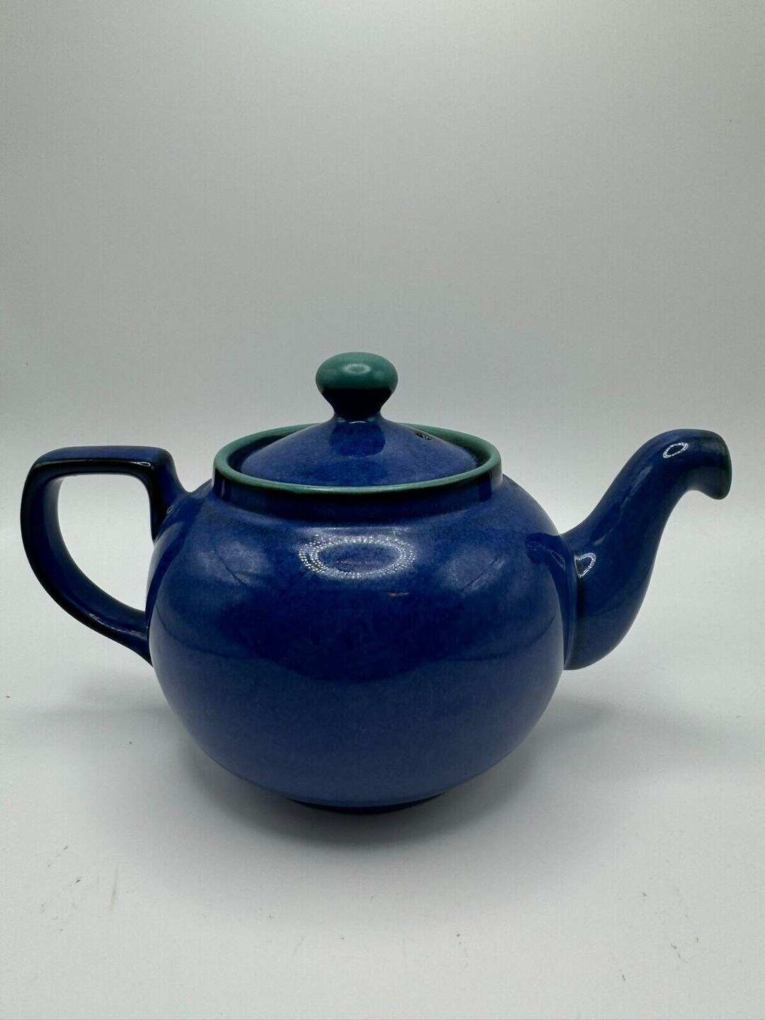 Denby "metz" Small Teapot Blue Stoneware Green Trim Pottery Stoneware ...