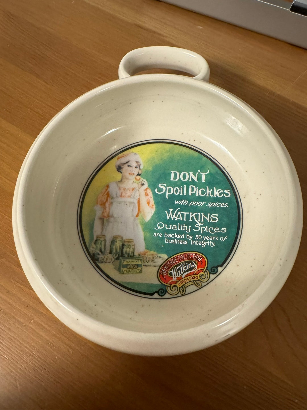Don't Spoil the Pickles Stoneware Soup Bowl 1 Watkins 7901 Vintage ...