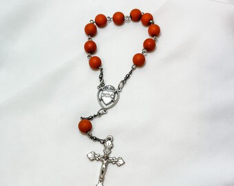 Red Sacred Heart Rosary - Etsy