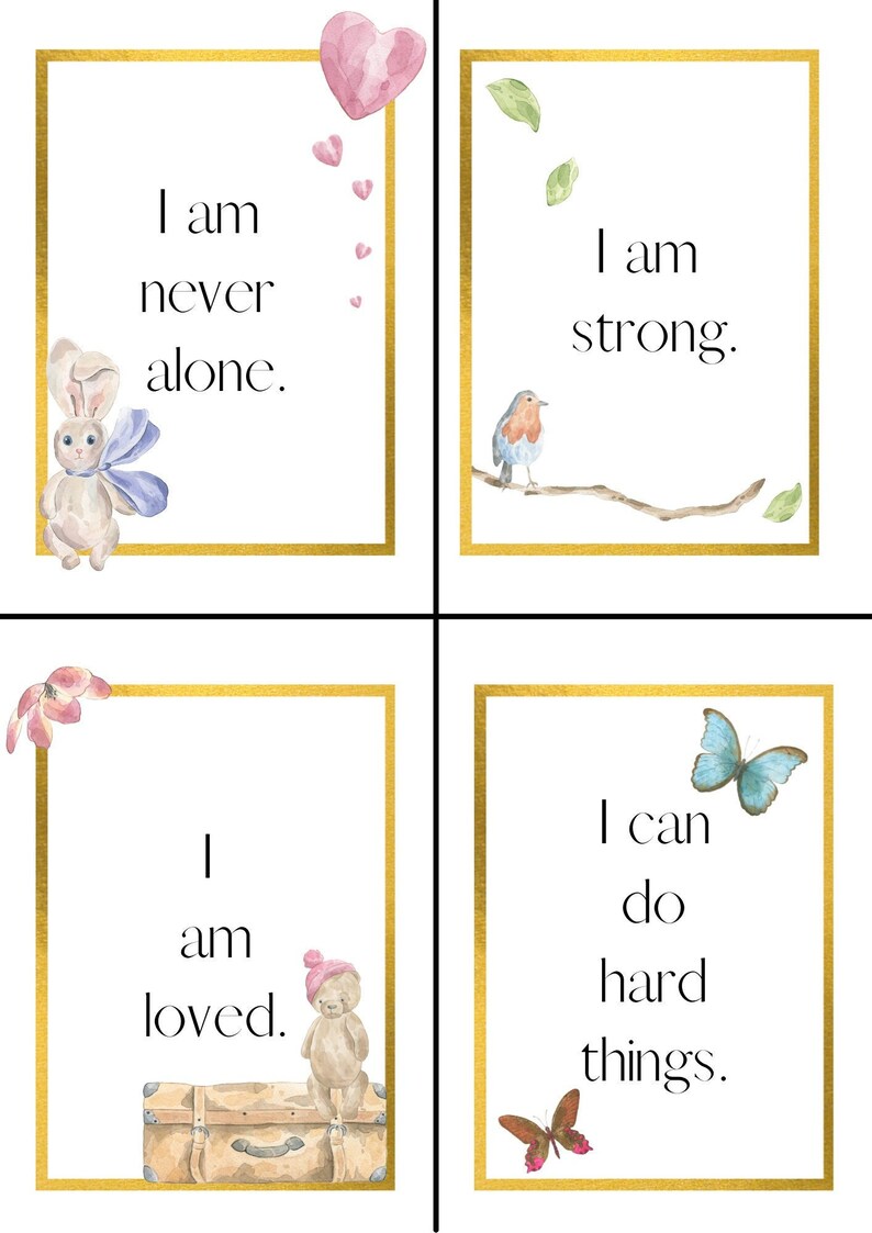 Printable Positive Affirmation Cards for Kids! Beautiful Watercolor ...