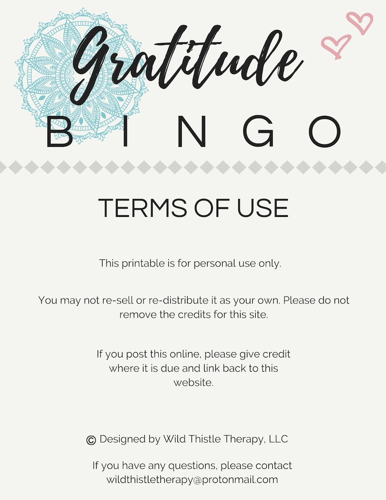 Gratitude Bingo, Mindfulness Activities, Gratitude Games - Etsy