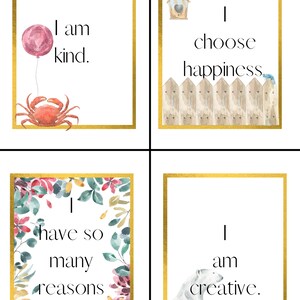 Printable Positive Affirmation Cards for Kids! Beautiful Watercolor ...
