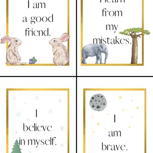 Printable Positive Affirmation Cards for Kids! Beautiful Watercolor ...