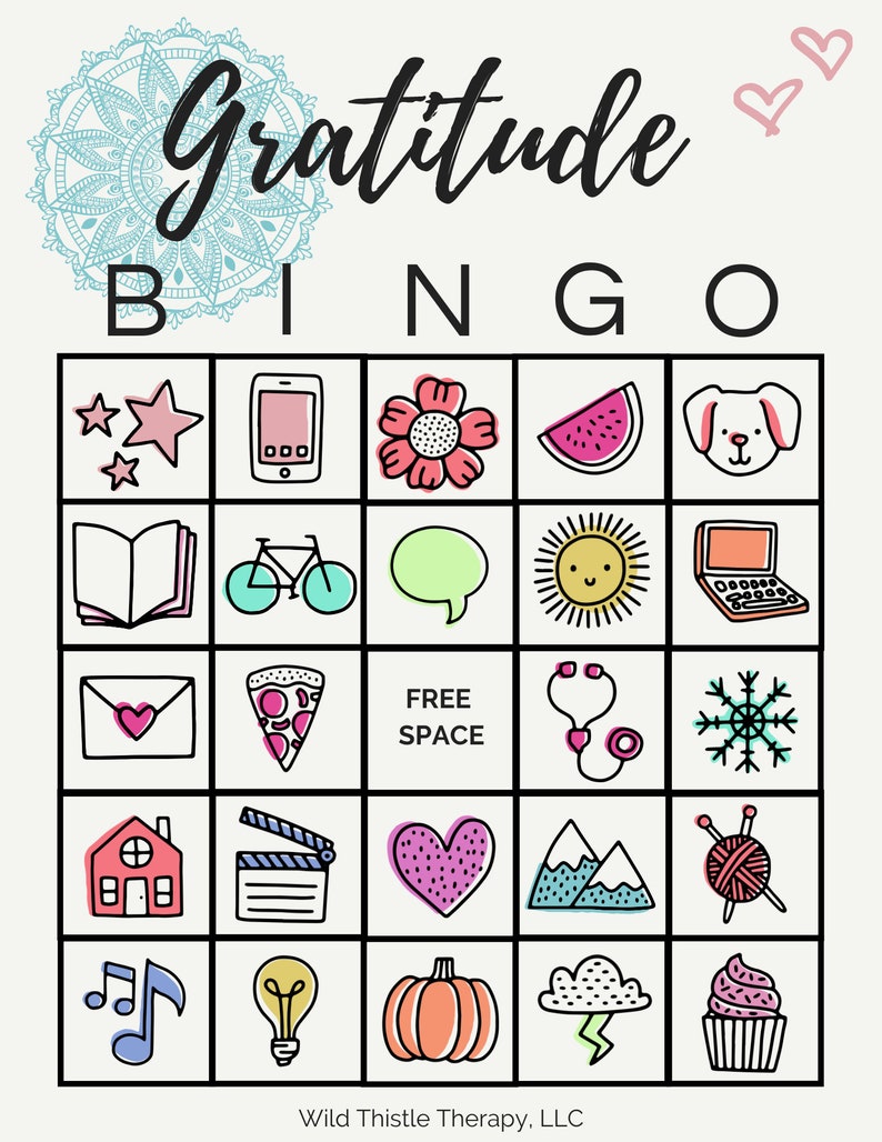 Gratitude Bingo, Mindfulness Activities, Gratitude Games - Etsy