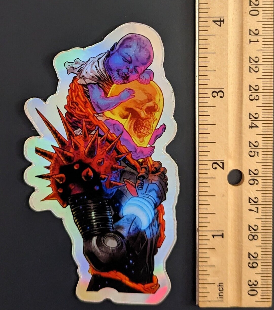 Cosmic Ghost Rider Vinyl Holographic Sticker - Etsy