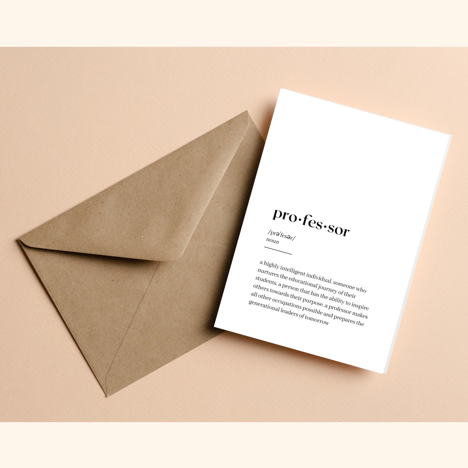 Professor Gift, Card for Professor, Card From Student, Digital Print ...