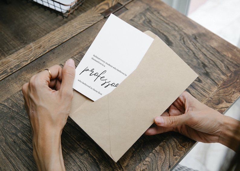 Professor Card, Professor Thank You Card, Card From Student, Professor ...