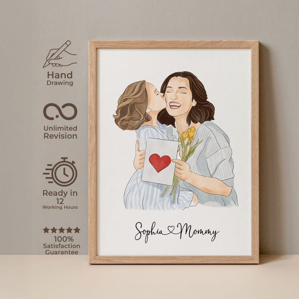 Mothers Day Portrait - Etsy