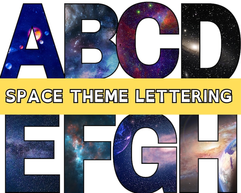 SPACE THEME Classroom Lettering, Display Board, Science Classroom ...