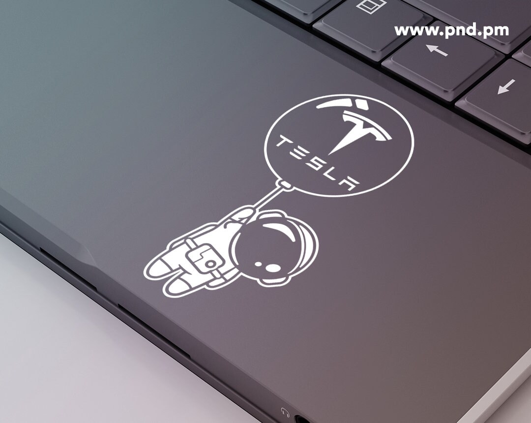 Tesla TSLA Ballon Moon Astronaut Vinyl Decal Sticker for Car, Yeti ...