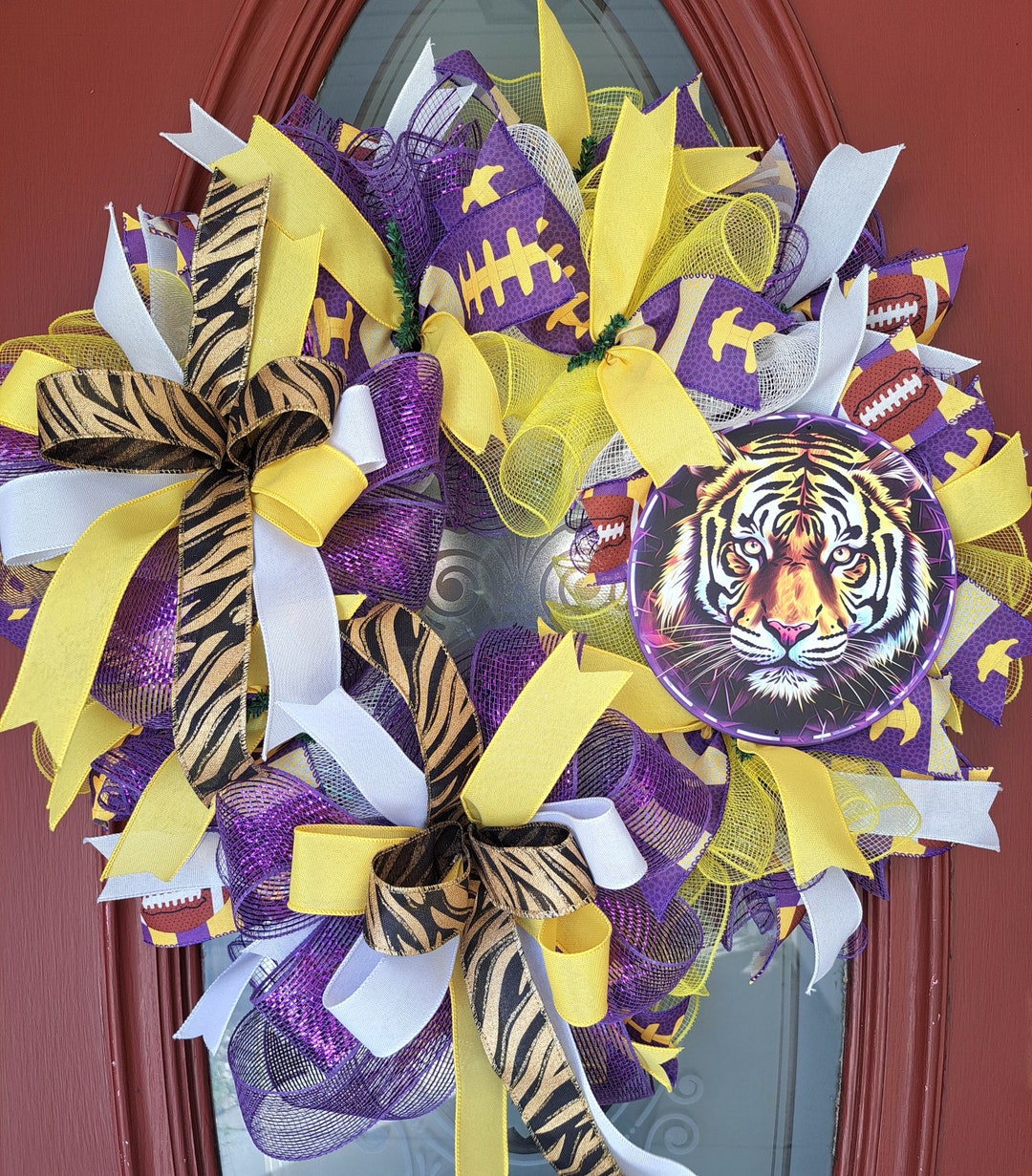 Purple and Yellow Tiger Wreath - Etsy