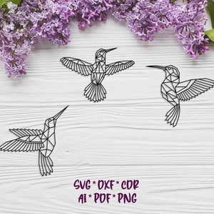 Hummingbird | Geometric | SVG, DXF, AI Digital Vector Design for Plasma ...