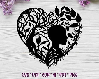 Tree Heart Panel, SVG, DXF, AI Digital Vector Design for Plasma and ...