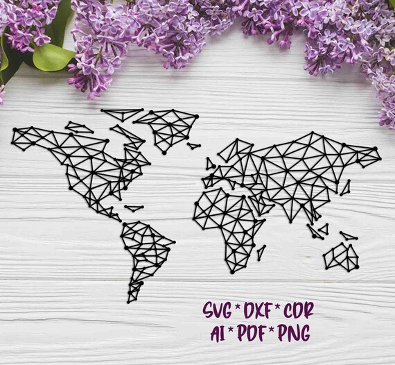 Map Geometric SVG DXF AI Digital Vector Design for | Etsy