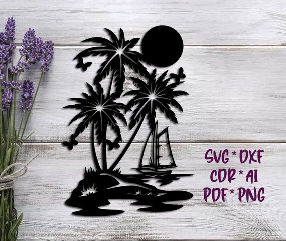 Palm Trees SVG DXF AI Digital Vector Design for Plasma and | Etsy