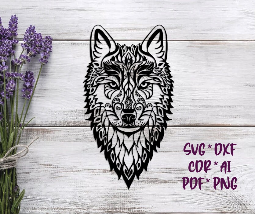 Wolf SVG, DXF, AI Digital Vector Design for Plasma and Laser Cutting or ...