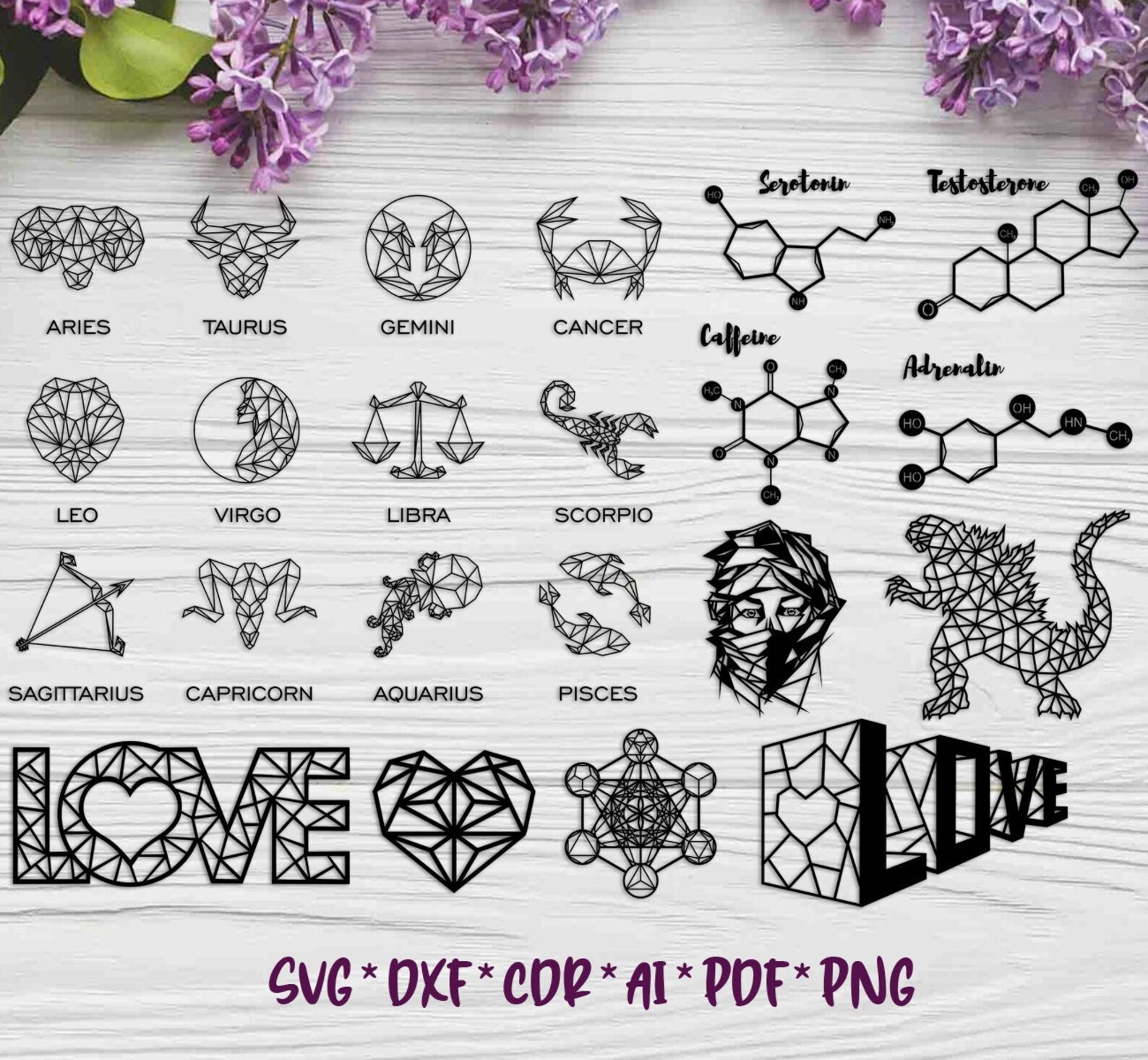 Geometric Vector Files Set 5 SVG DXF AI Digital Vector - Etsy