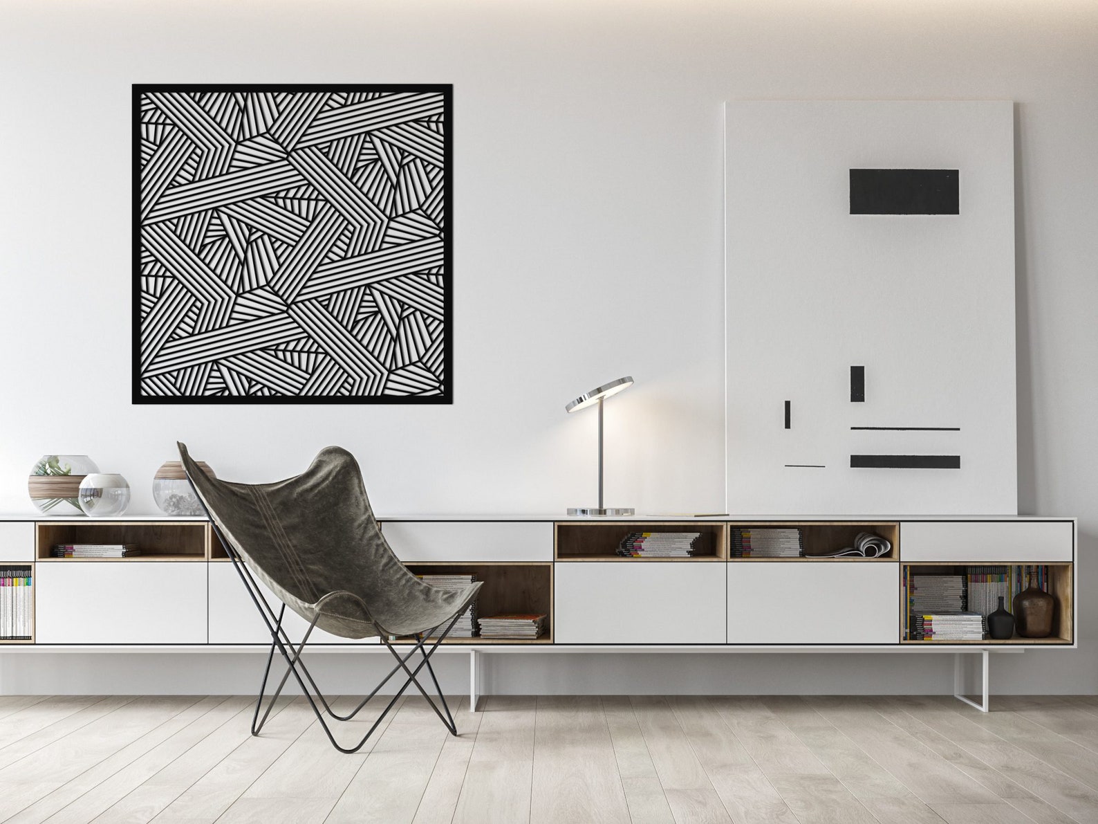 Abstract Lines Panel SVG DXF AI Digital Vector Design for - Etsy