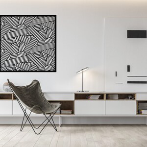 Abstract Lines Panel, SVG, DXF, AI Digital Vector Design for Plasma and ...