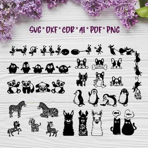 Set of Funny Animals | SVG, DXF, AI Digital Vector Design for Plasma ...