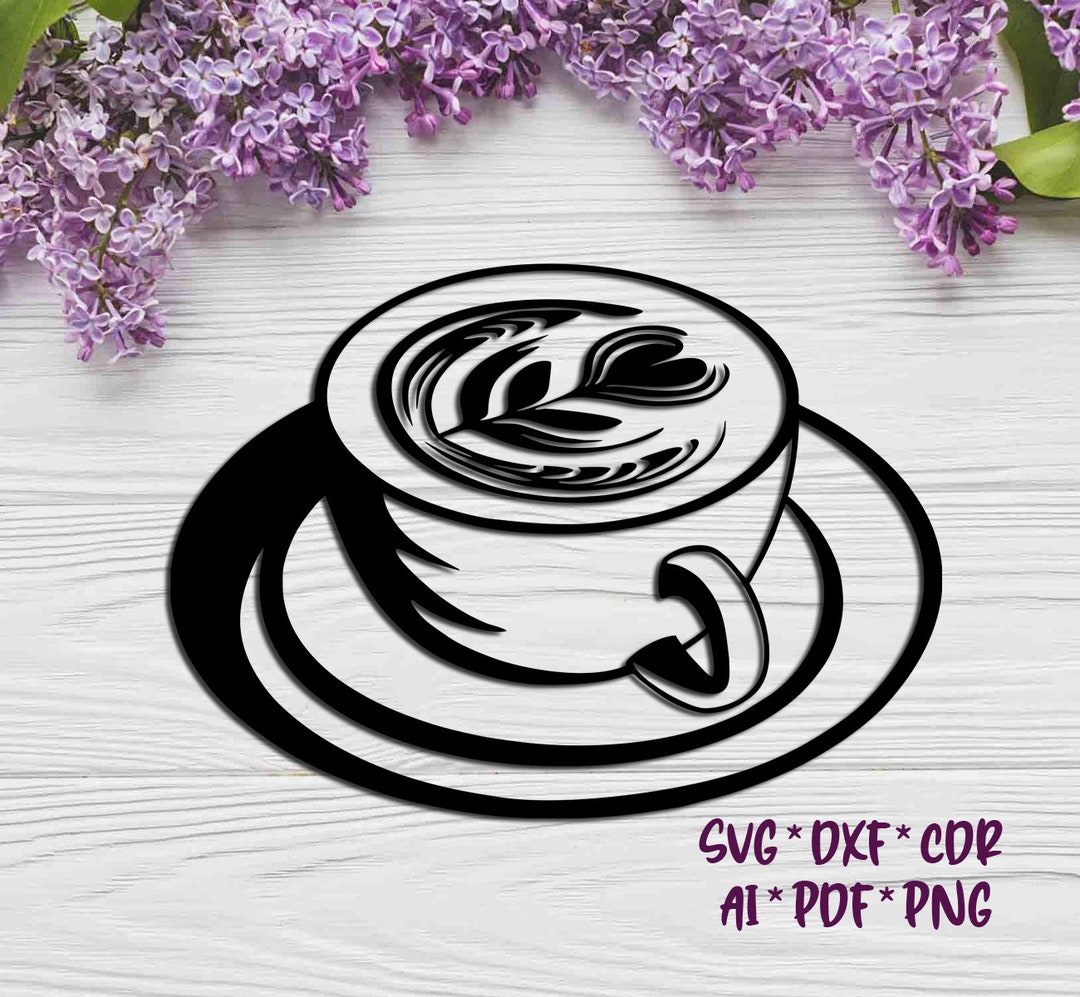 Coffee Cup , SVG, DXF, AI Digital Vector Design for Plasma and Laser ...