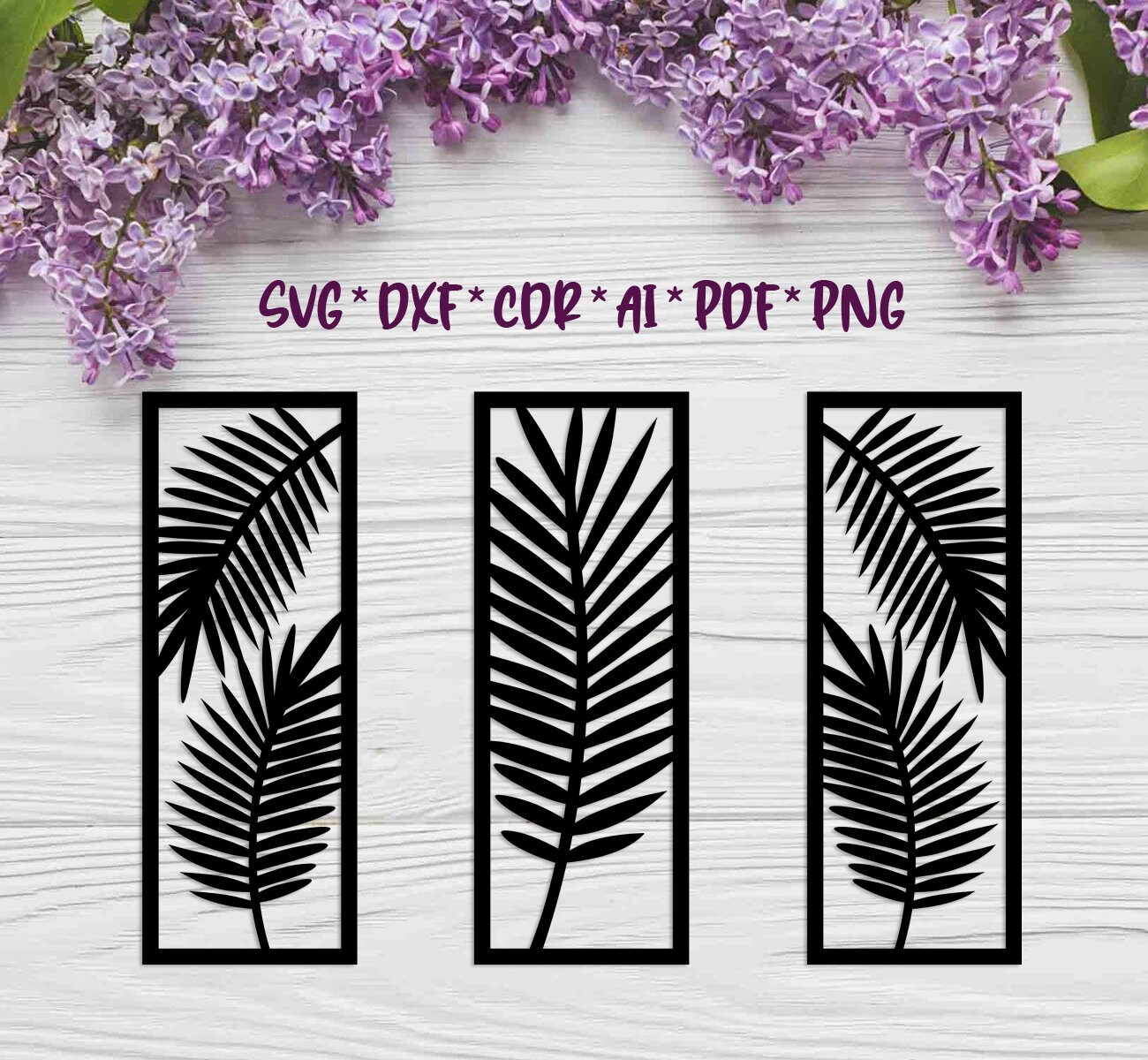 Fern Leaves SVG, DXF, AI Digital Vector Files for Plasma and Laser ...