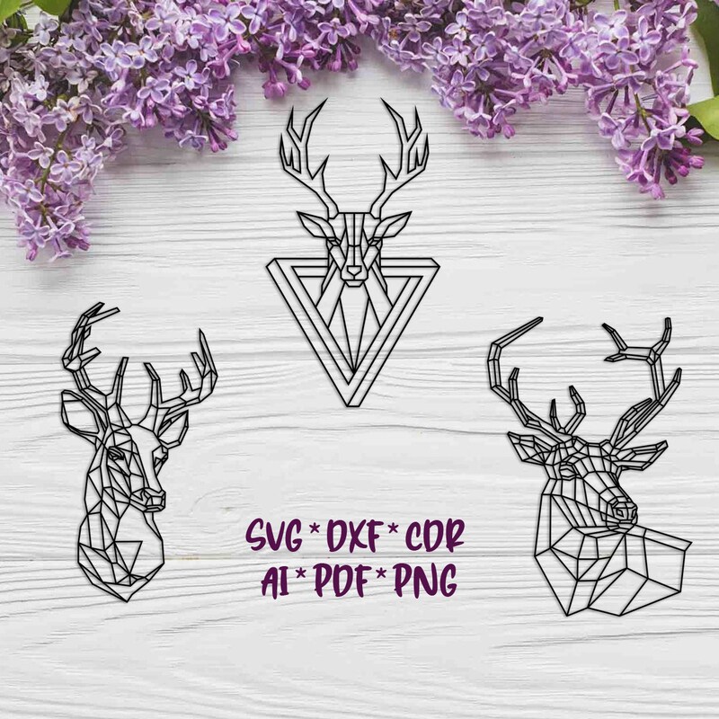 Geometric Deer - Etsy