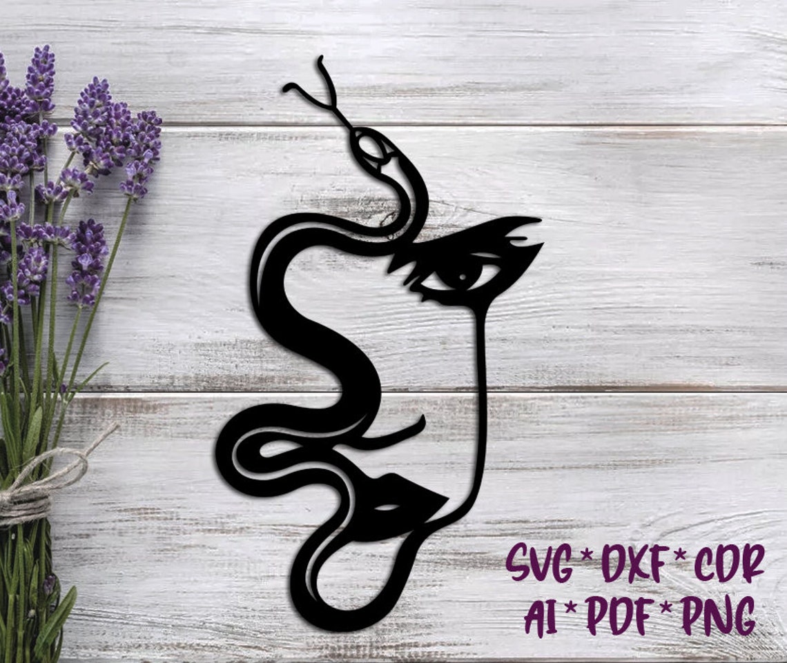 Snake Face, SVG, DXF, AI Digital Vector Design for Plasma and Laser ...