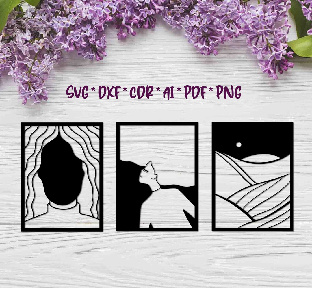 Scandinavian 3 Panel, SVG, DXF, AI Digital Vector Design for Plasma and ...