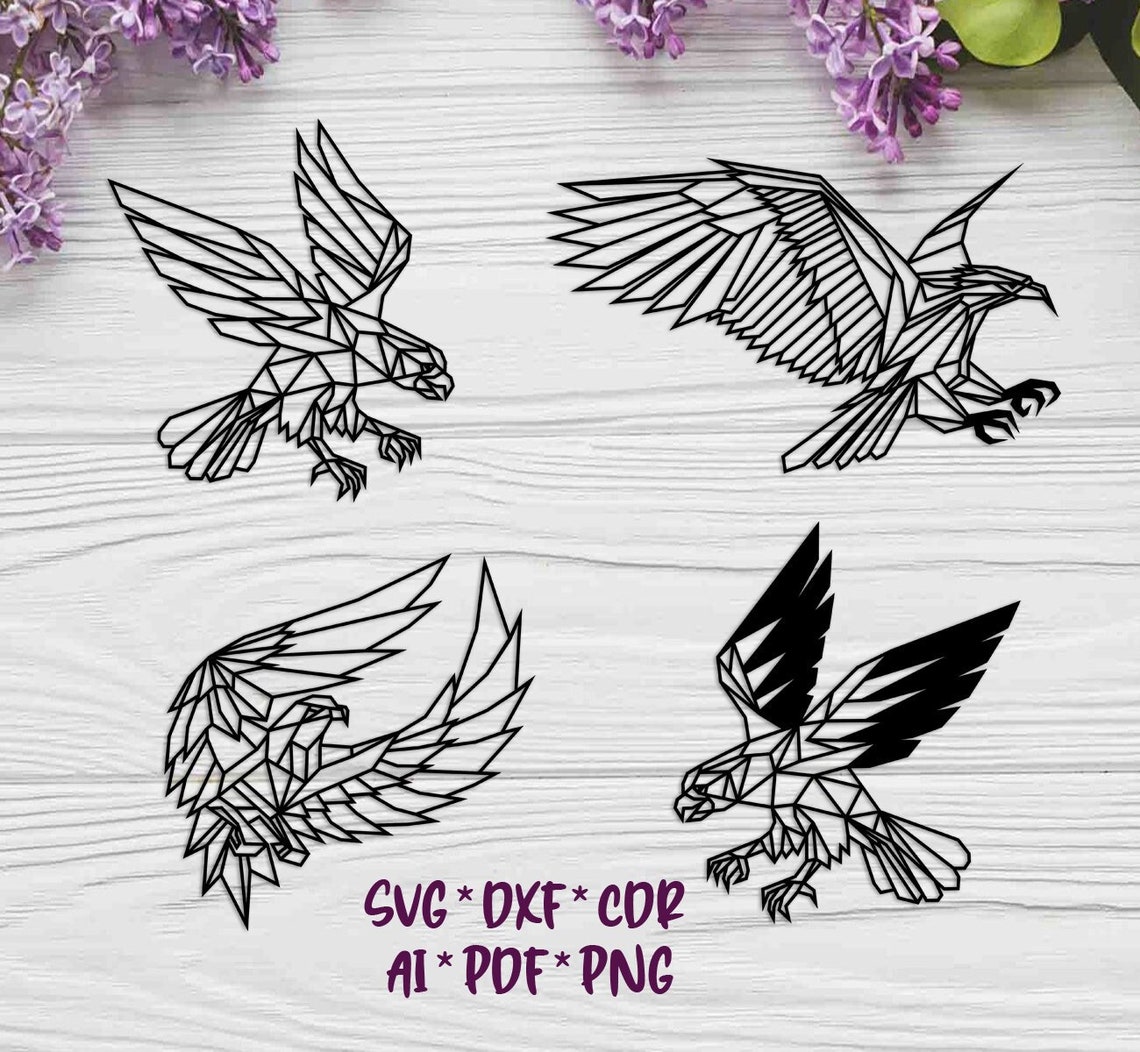 Eagles Geometric SVG DXF AI Digital Vector Design for - Etsy