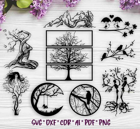 Branches and Trees Set 2 SVG DXF AI Digital Vector Files - Etsy