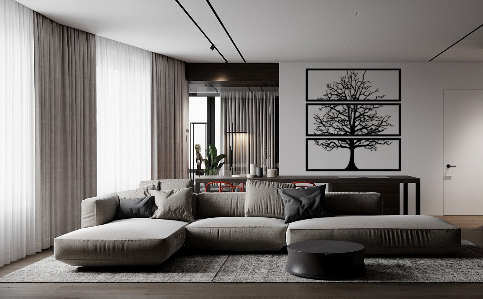 Tree 3 Panels SVG DXF AI Digital Vector Design for Plasma - Etsy