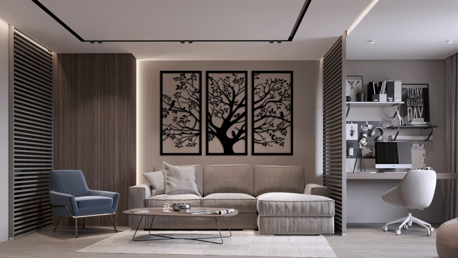Tree 3 Panels, SVG, DXF, AI Digital Vector Design for Plasma and Laser ...