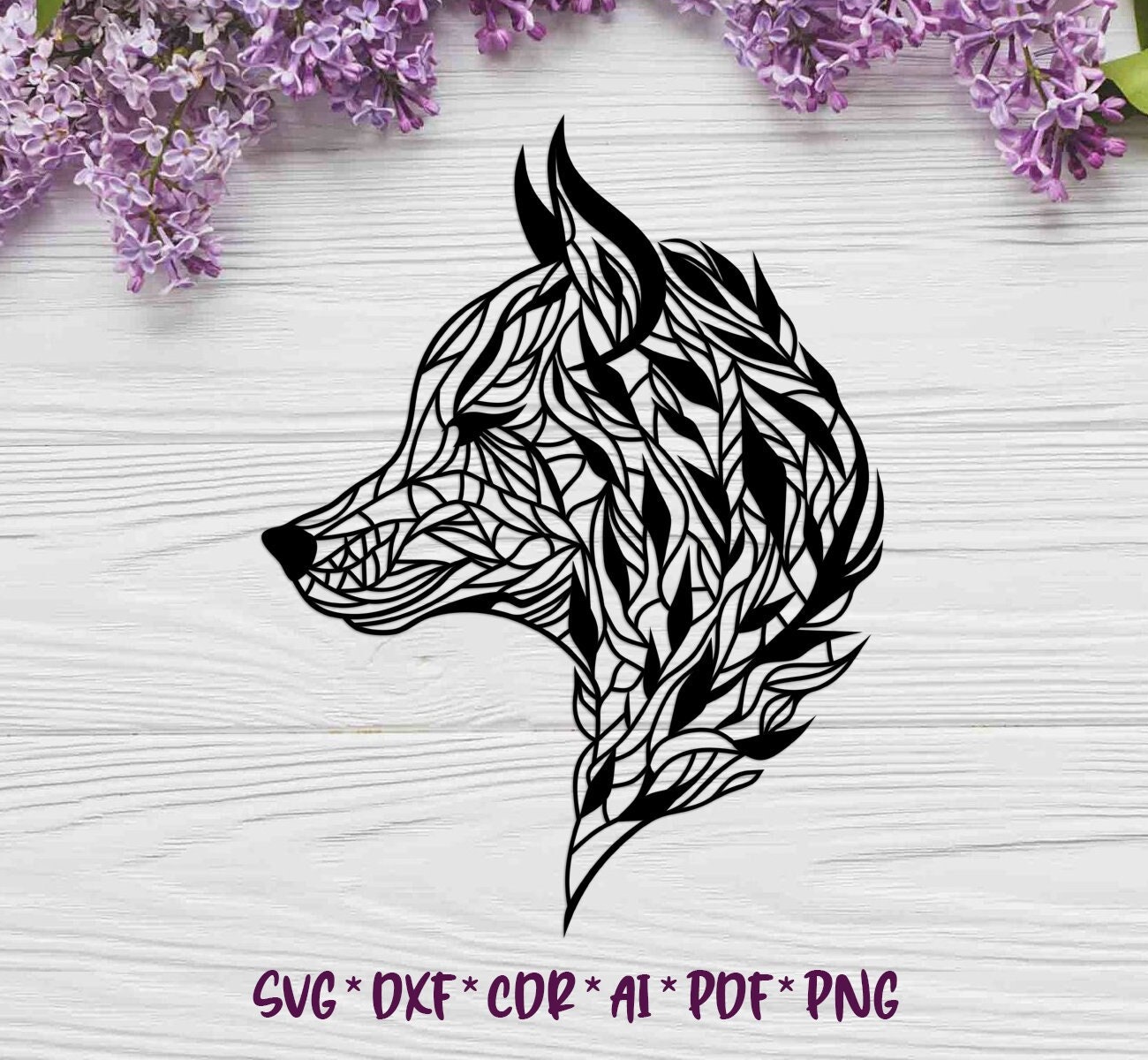 Wolf Leaves Tree of Life SVG DXF AI Digital Vector - Etsy
