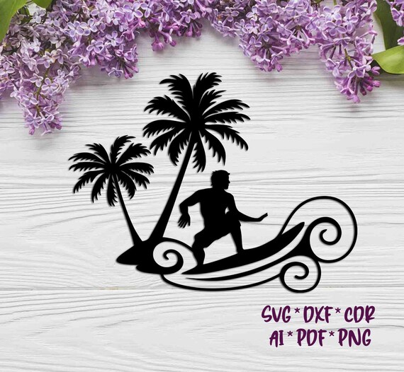Surfer SVG DXF AI Digital Vector Design for Plasma and | Etsy